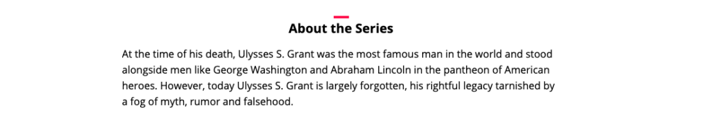 Grant History Channel Miniseries - 3 Part REVIEW & SYNOPSIS